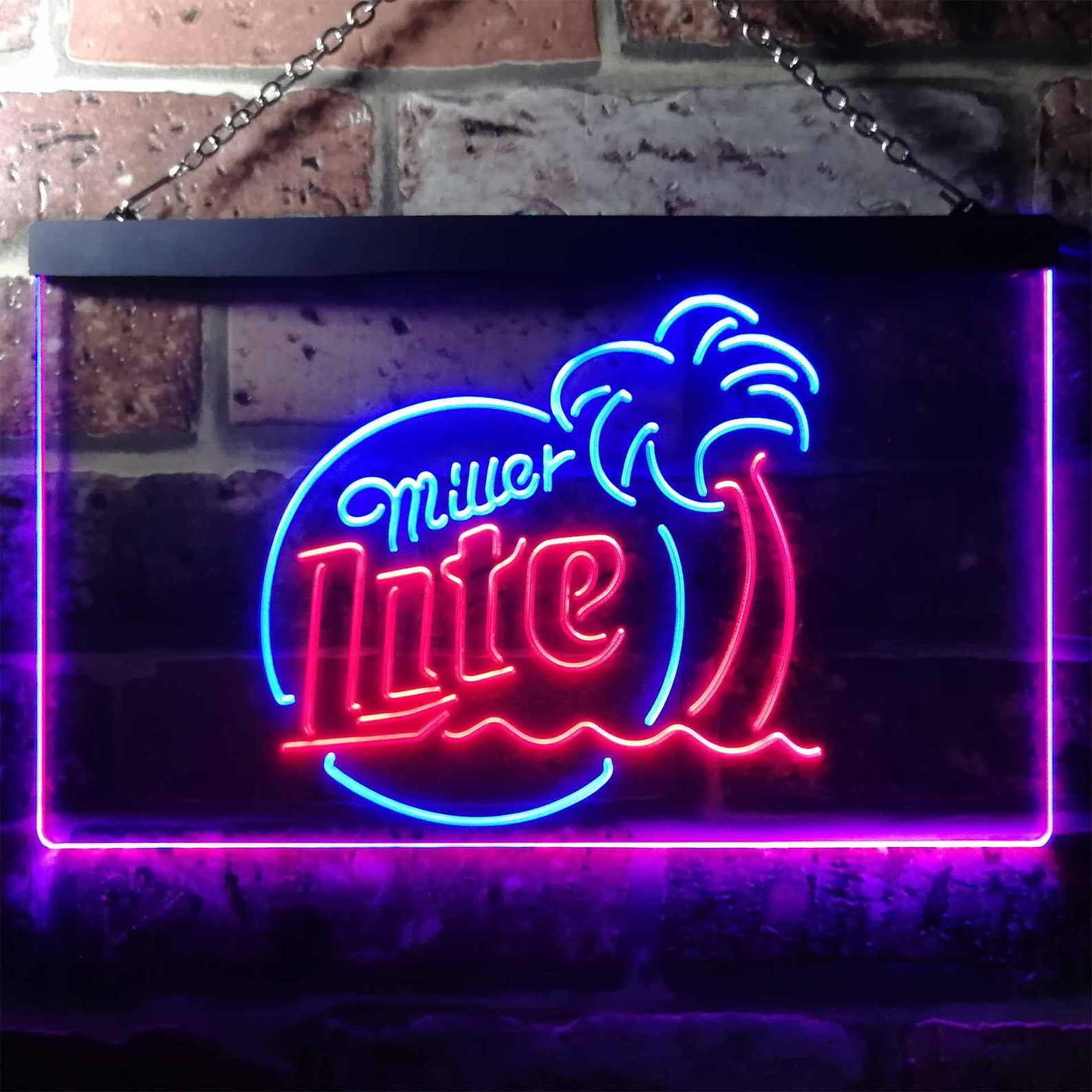 Miller Lite Palm Tree Bar LED Neon Sign Light Bar Wall Sign - Etsy