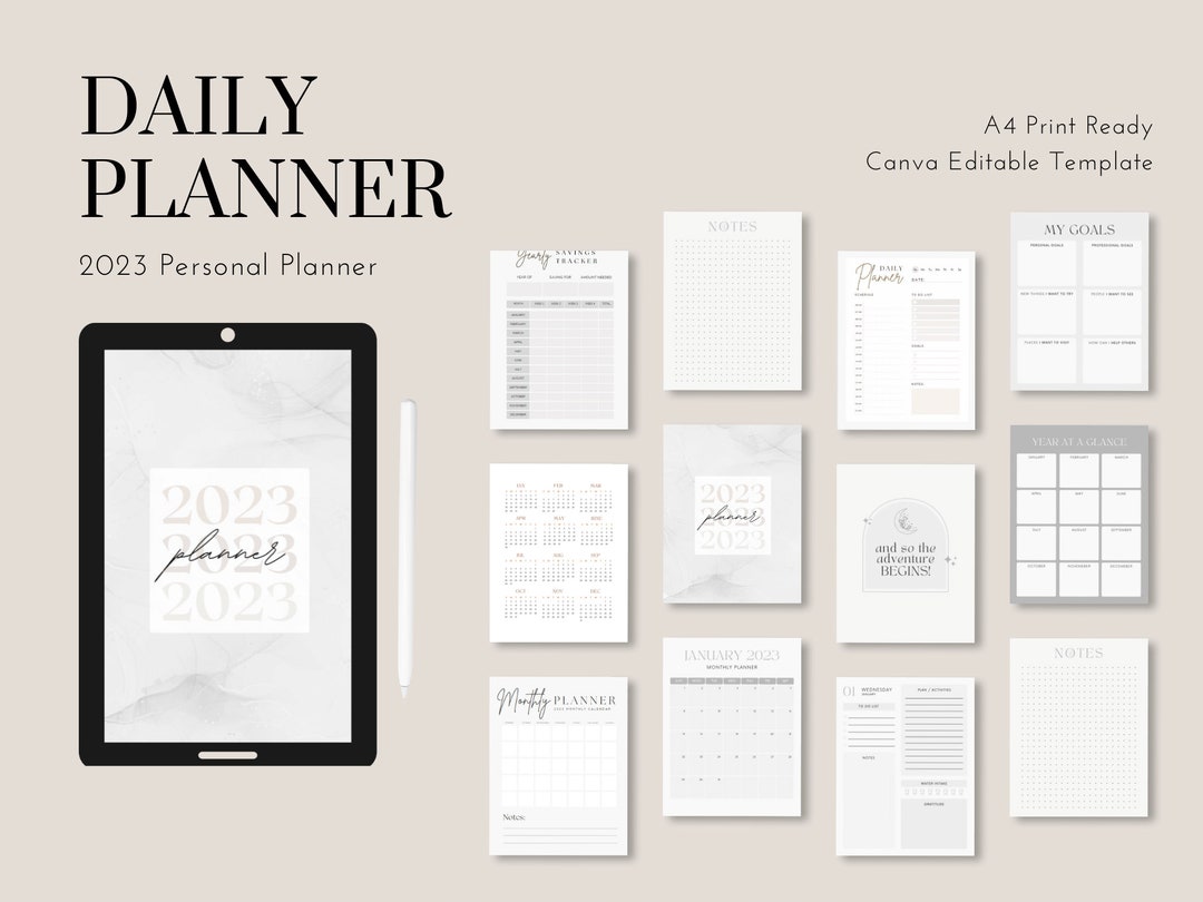 2023 Digital Planner PDF | 2023 Calendar | Self Care Journal | Workout ...
