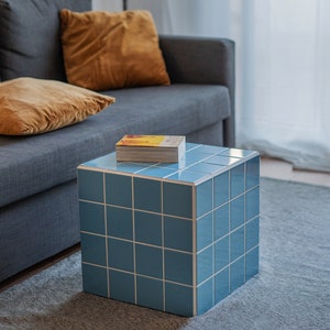Tile Cube Side Table Coffee Table With Tiles Auxiliary Hand - Etsy
