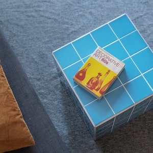 Tile Cube Side Table Coffee Table With Tiles Auxiliary Hand - Etsy