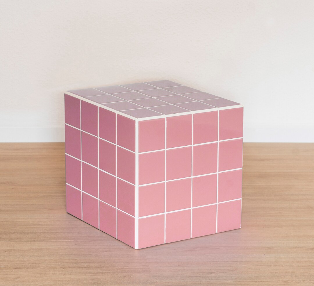 Tile Cube Side Table Coffee Table With Tiles Auxiliary Hand - Etsy