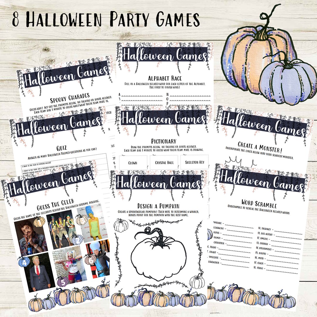 Halloween Party Games Bundle, 8 Halloween Party Games, Halloween Games ...