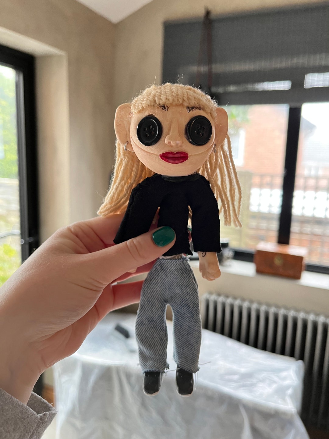 Custom Button Eye Doll - Etsy