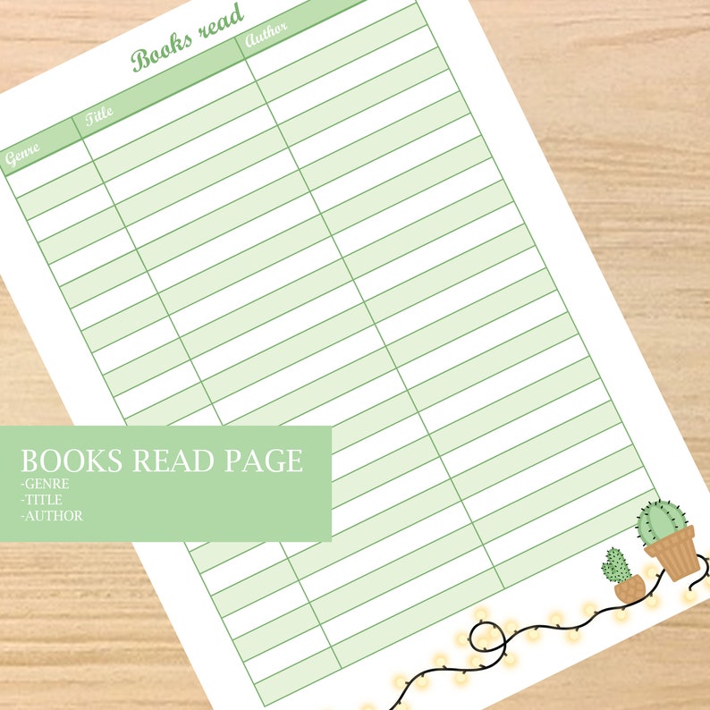 Printable Reading Journal, Reading Planner, Book Tracker, Book Planner ...