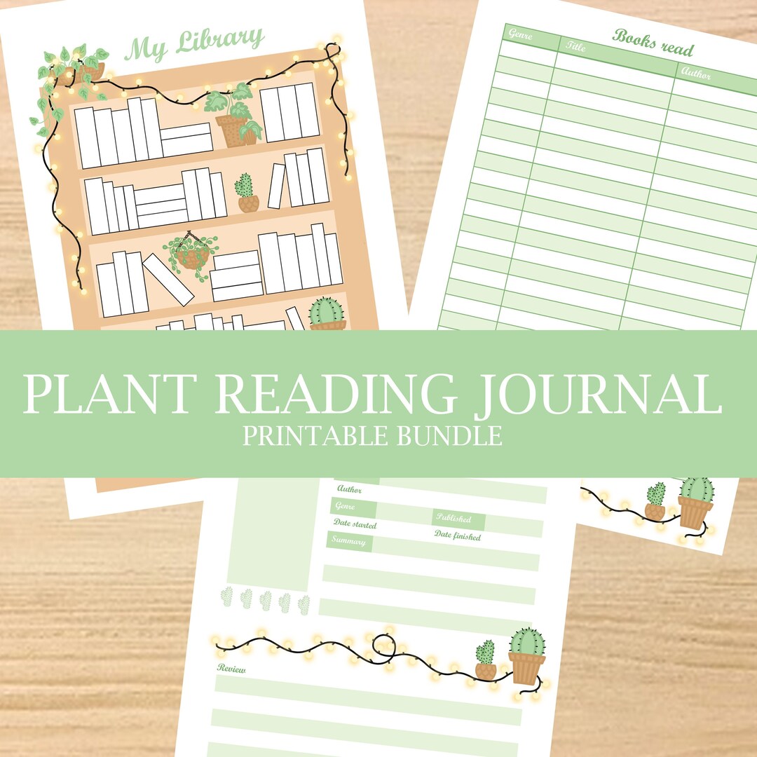Printable Reading Journal, Reading Planner, Book Tracker, Book Planner ...