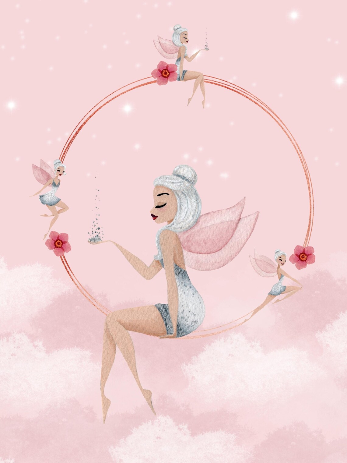 Cloud Fairies, Wall Art, Digital Download, Prints, Wall Set, Decor ...