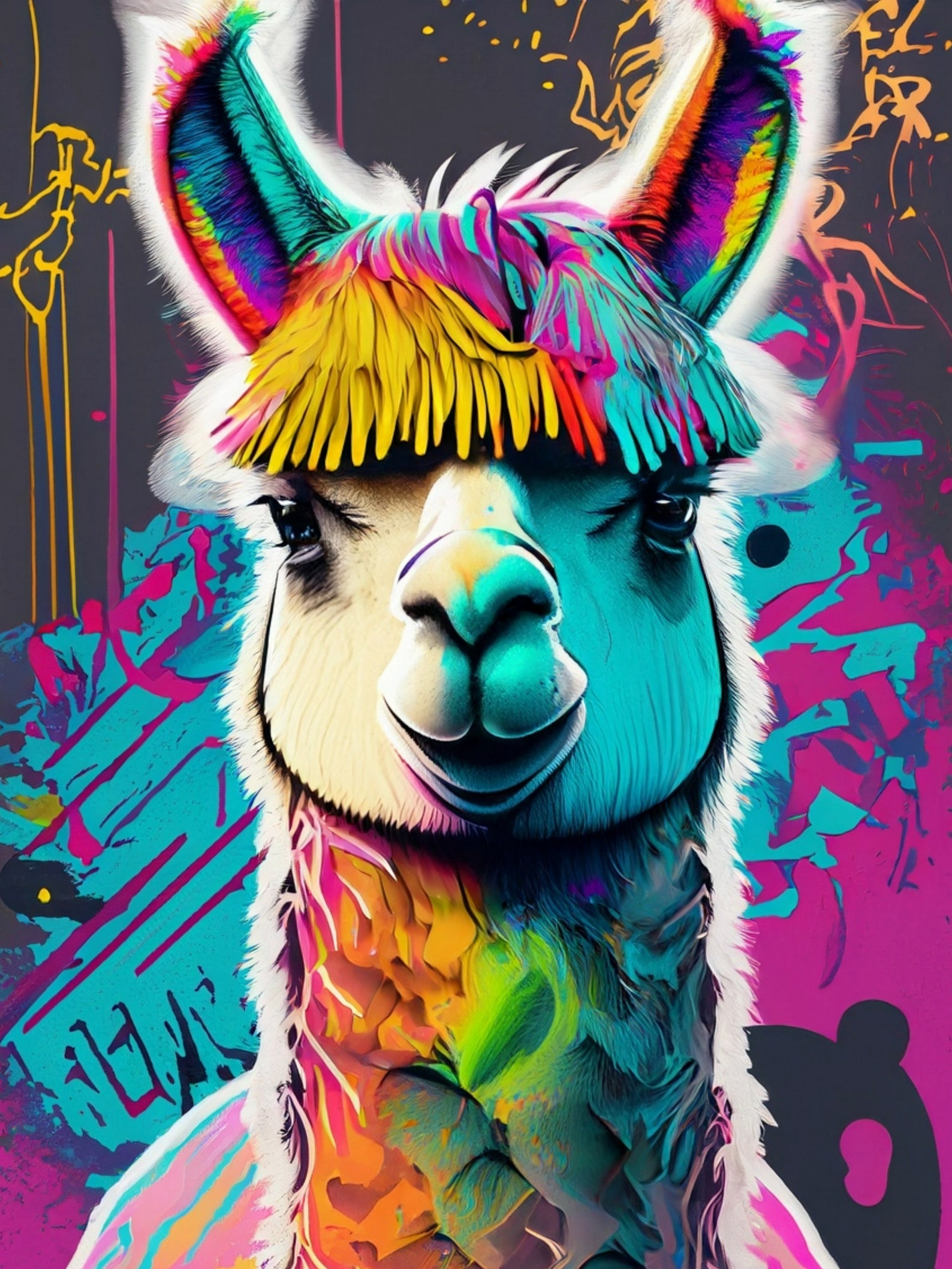 Animal Graffiti, Wall Art, Digital Download, Prints, Wall Set, Decor ...