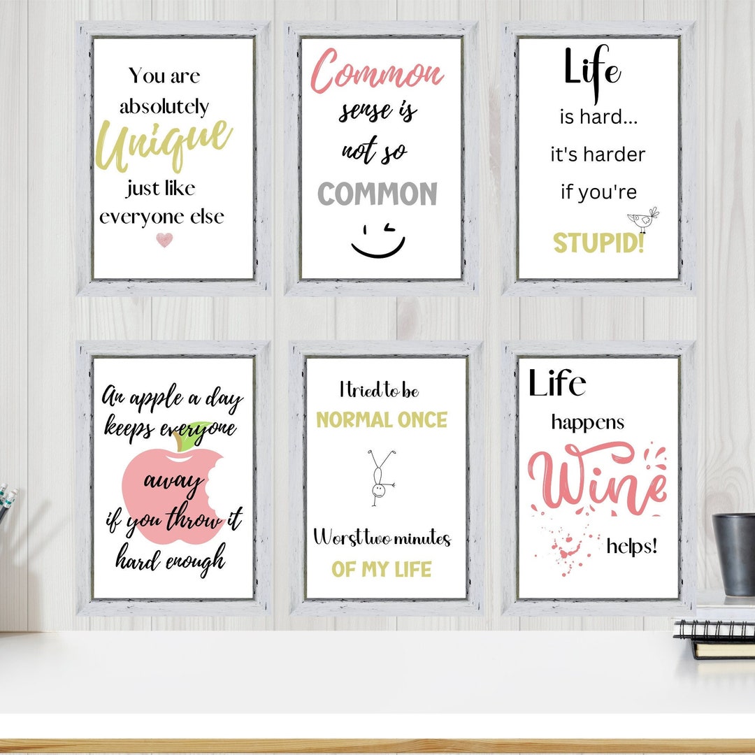 A Funny Life, Wall Art, Digital Download, Prints, Wall Set, Decor ...
