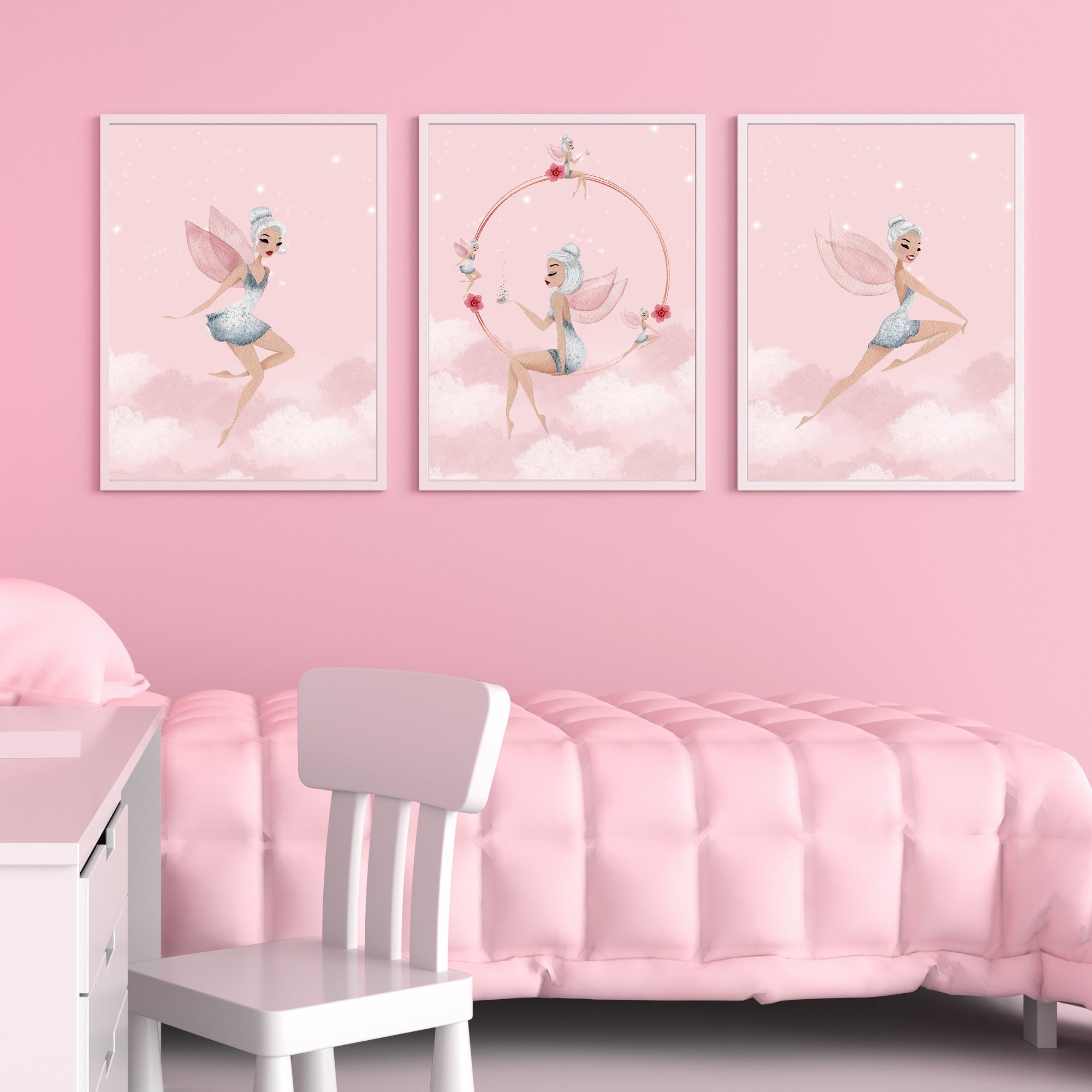 Cloud Fairies, Wall Art, Digital Download, Prints, Wall Set, Decor ...