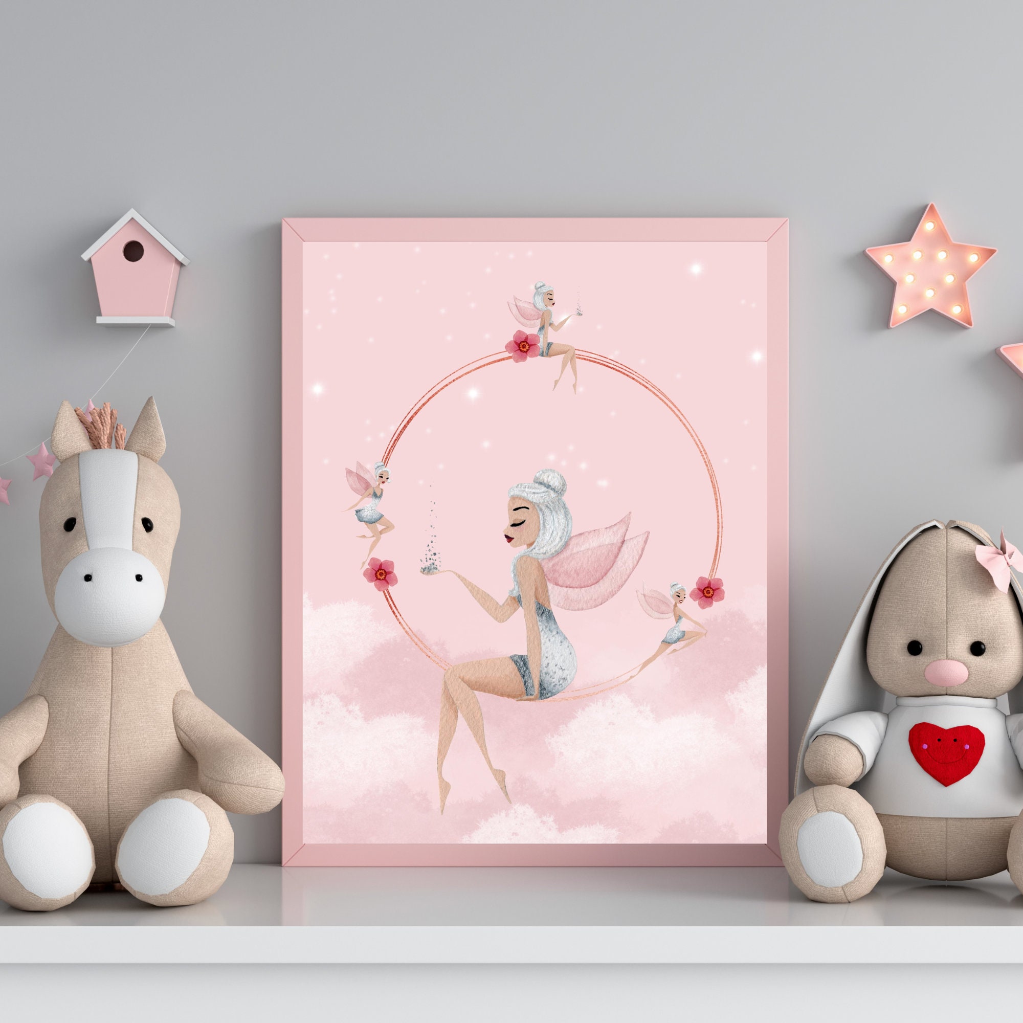Cloud Fairies, Wall Art, Digital Download, Prints, Wall Set, Decor ...