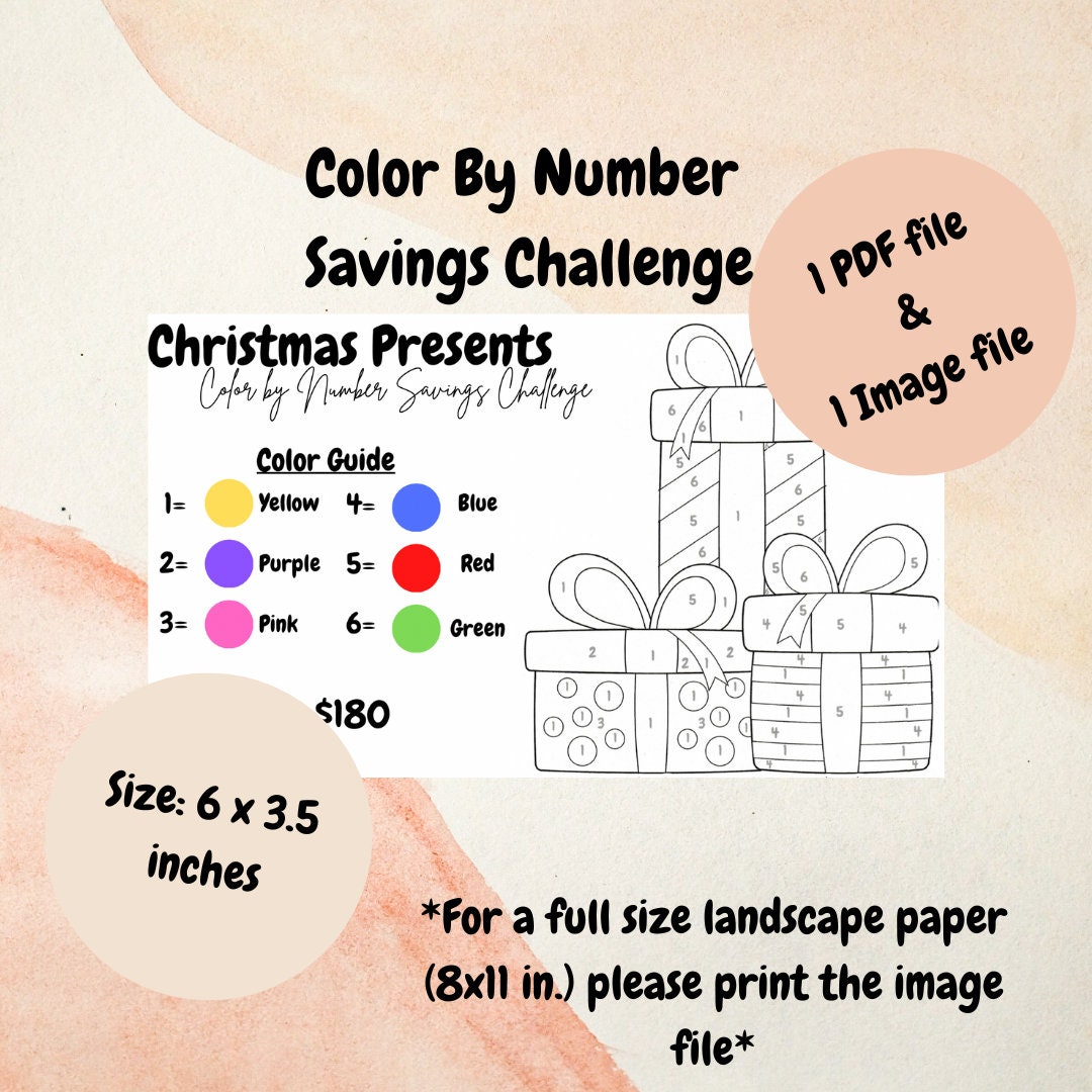 Christmas Color by Number Savings Challenge | Holiday Savings Challenge ...
