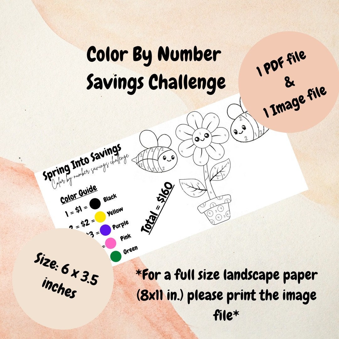 Spring Into Savings Color by Number Spring Savings Challenge Low Income ...