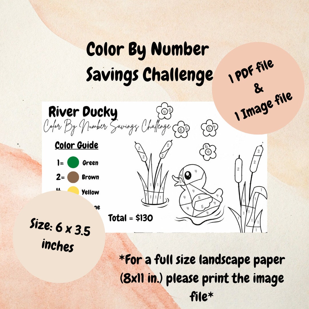 River Ducky Color by Number Savings Challenge | Low Income, Any Income ...