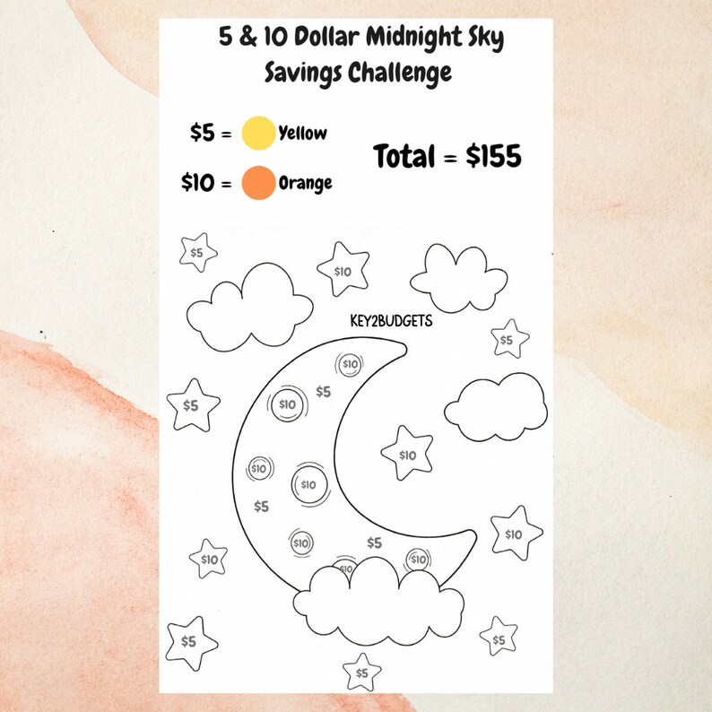 Midnight Sky Color by Number Savings Challenge | Fun Quick and Easy ...
