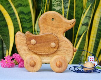 Wooden Wheel Duck - Etsy