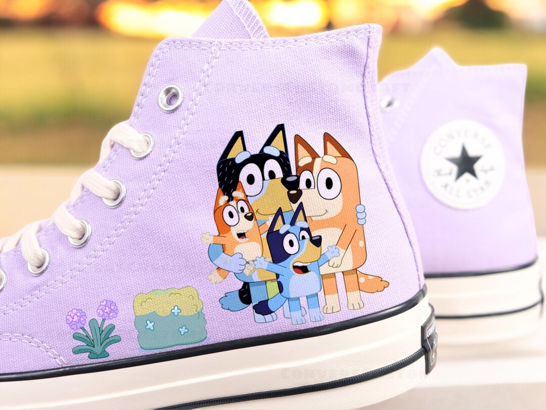 Bluey Family Sneakers, Cartoon Family Shoes, Custom Bluey Art , Last ...