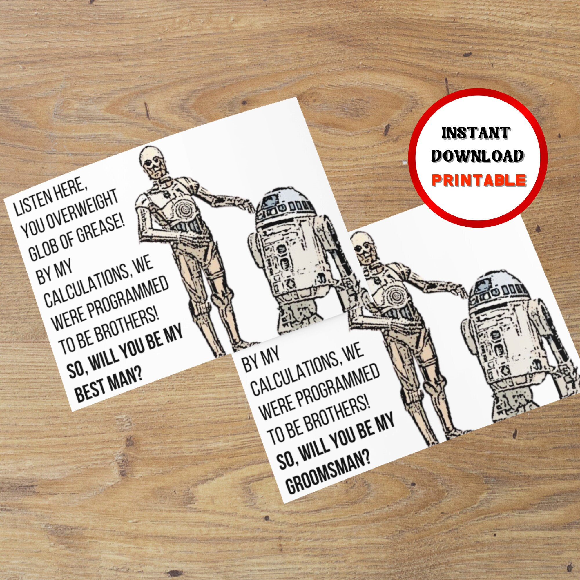 Star Wars Card, Groomsmen Proposal Card, Best Man Proposal Card ...