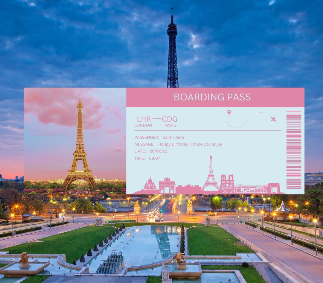 Digital Boarding Pass Template Completly Personlisable - Etsy