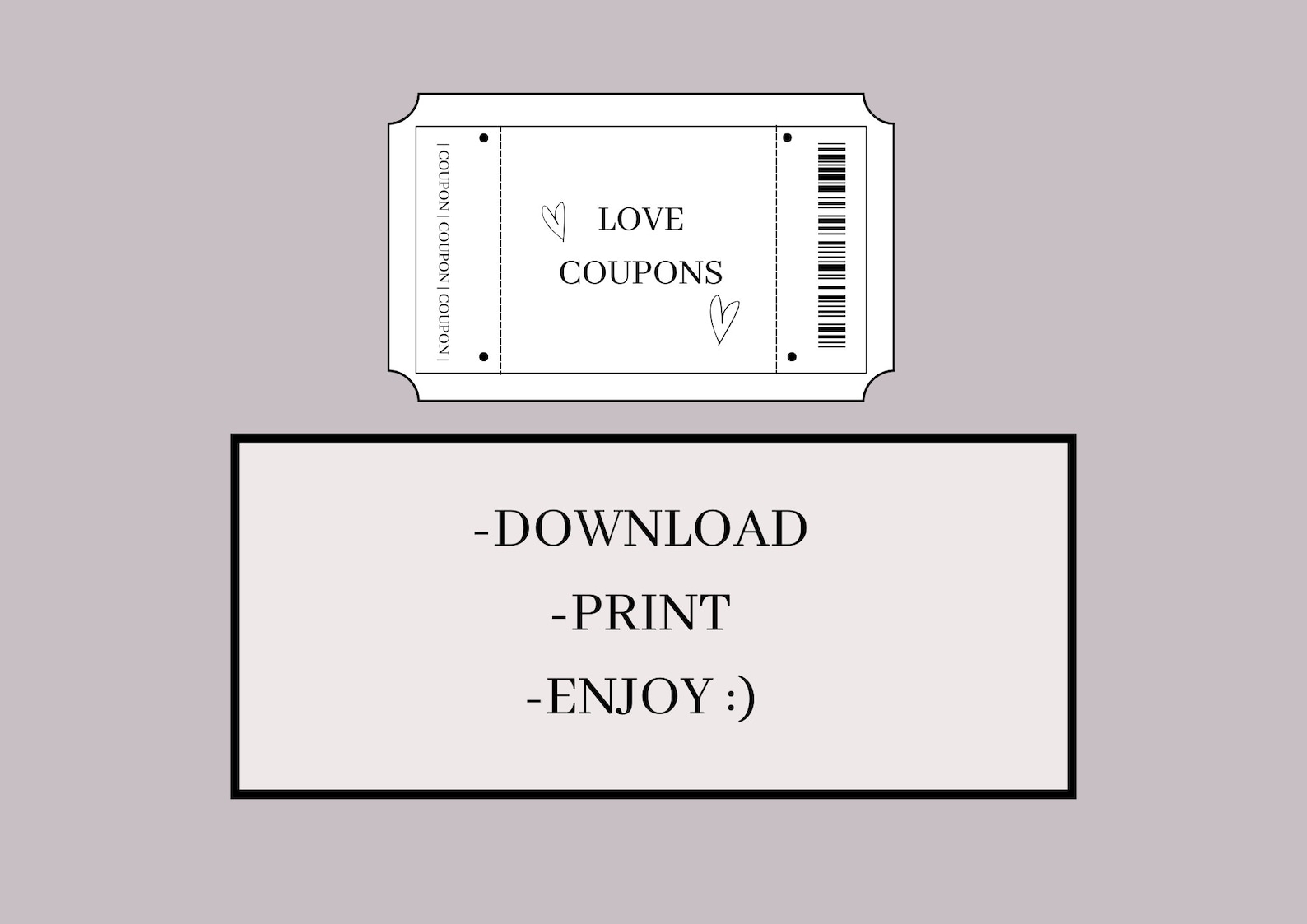 Printable Love COUPONS Couples Cheeky Nights in Personalise at Home ...