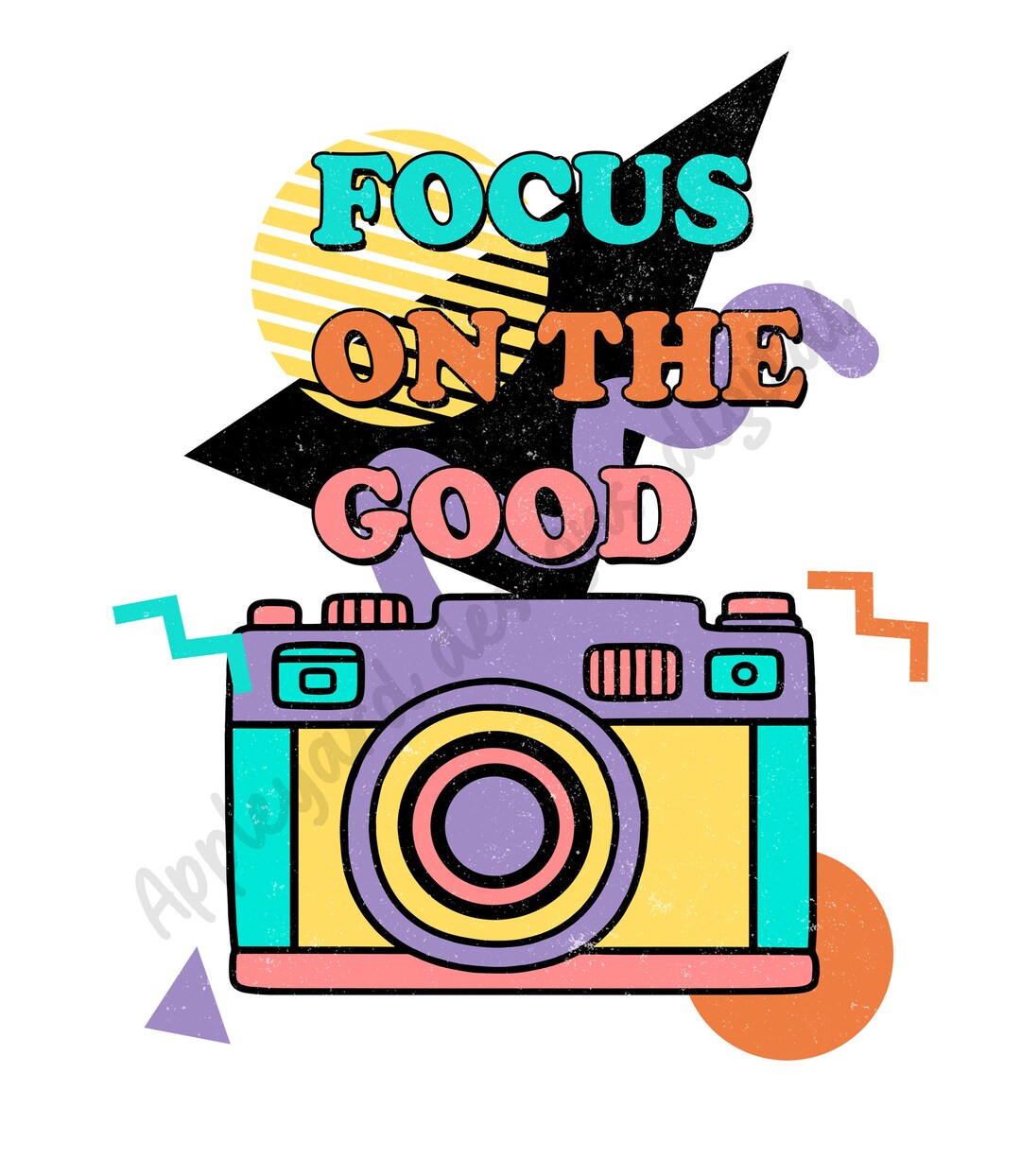 Retro Positivity Quote Positive Quote Focus on the Good Png Sublimation ...