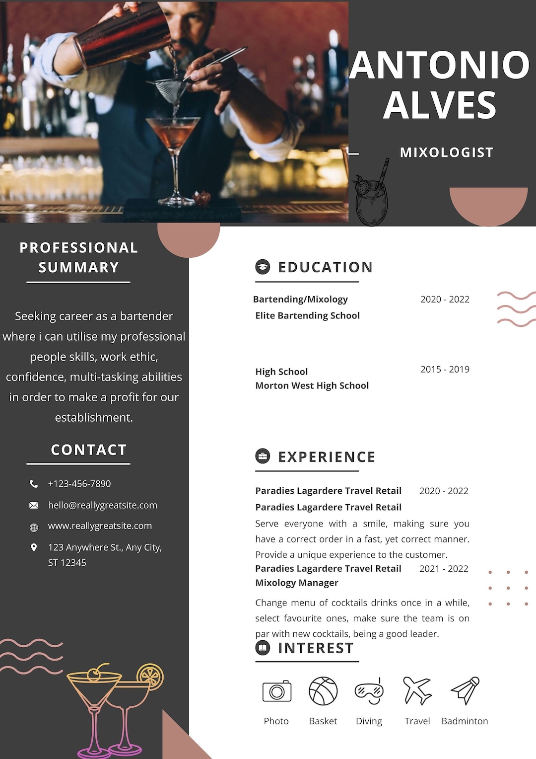 Mixology Curriculum Vitae - Etsy