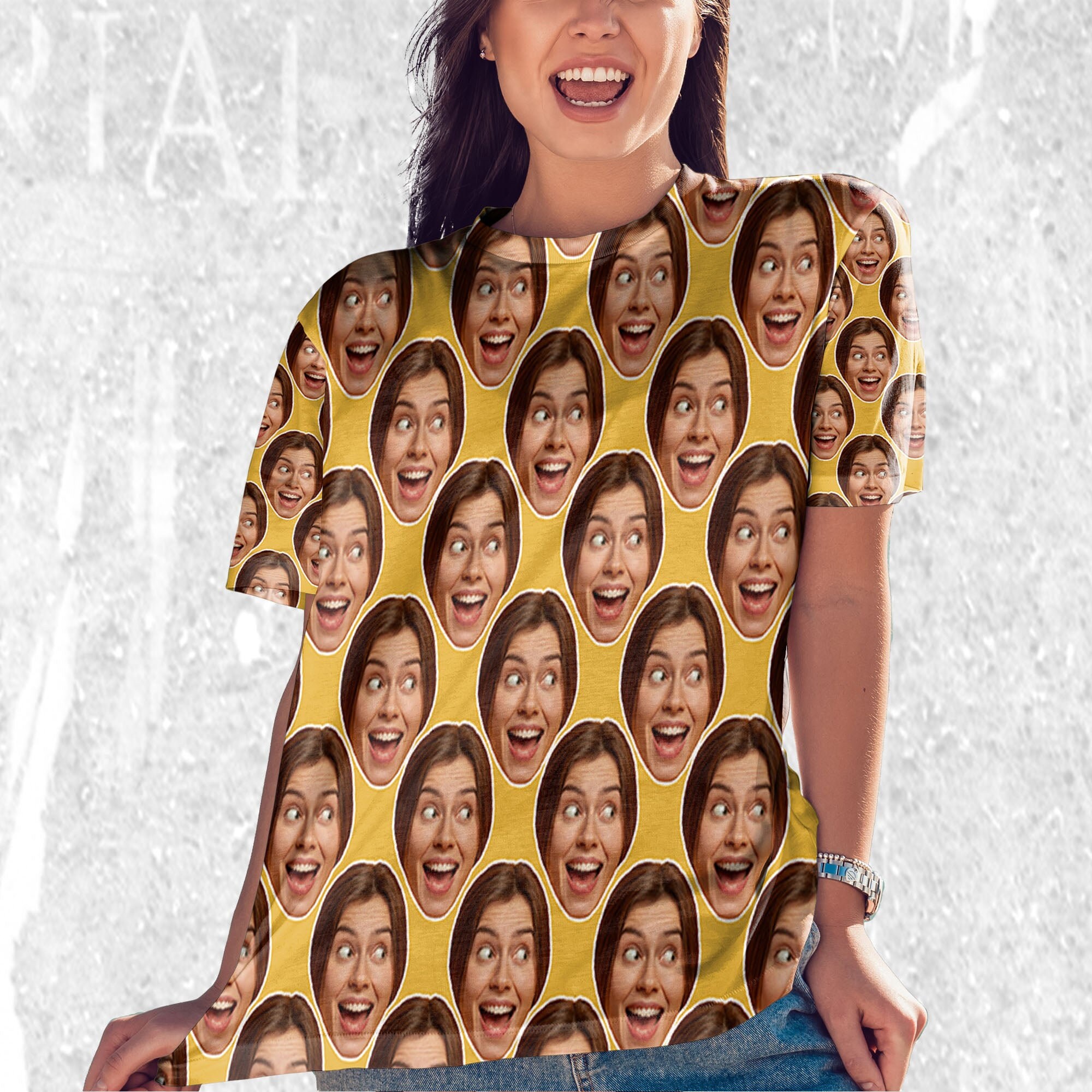 Custom Face T-SHIRT, Face All Over Print Photo Shirt 3D, Funny ...