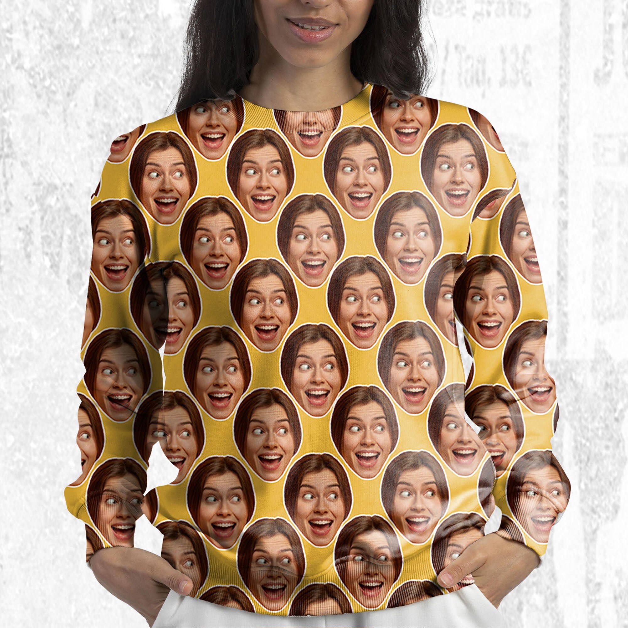 Custom Face Sweatshirt, Face All Over Print Photo Shirt 3D, Funny ...