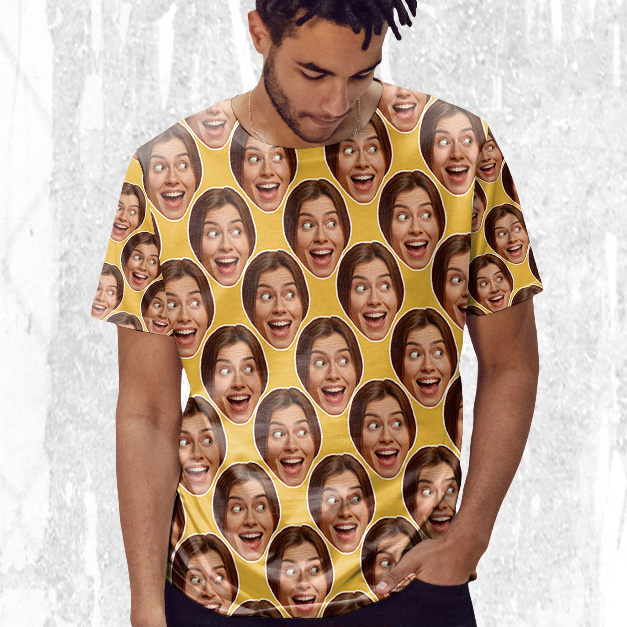 Custom Face T-SHIRT, Face All Over Print Photo Shirt 3D, Funny ...