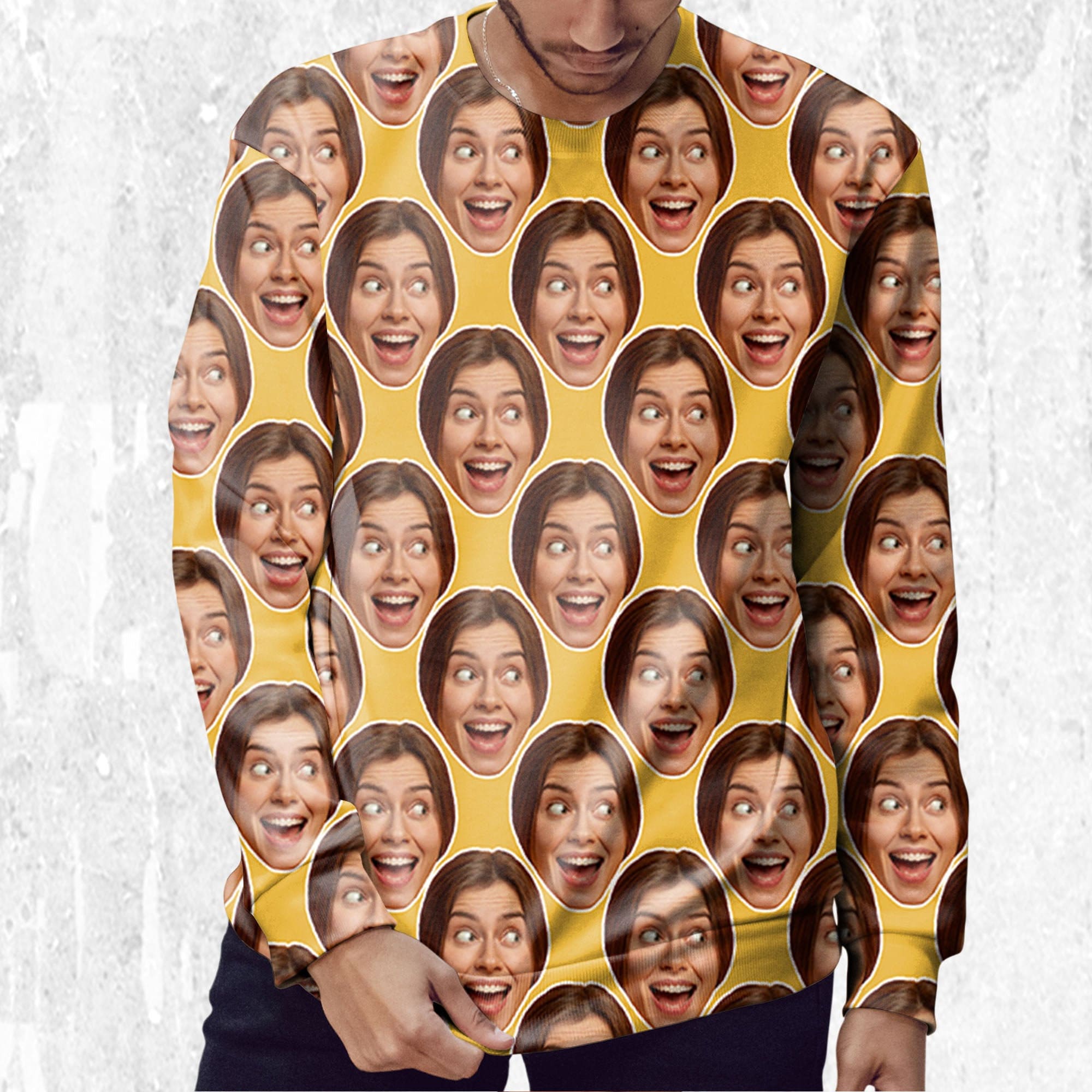 Custom Face Sweatshirt, Face All Over Print Photo Shirt 3D, Funny ...