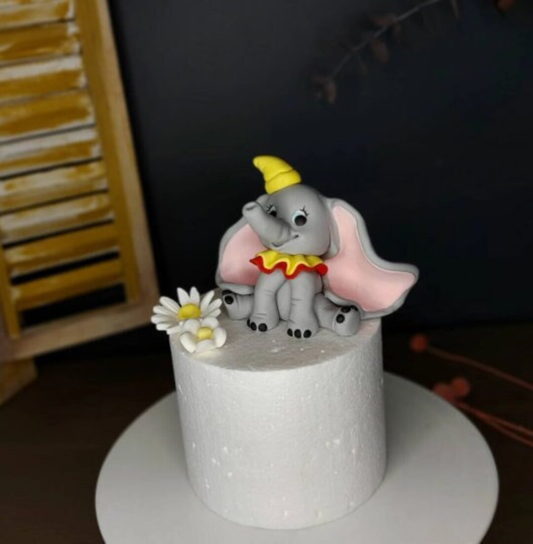 Baby Dumbo Elephant Edible Fondant Cake Topper - Etsy