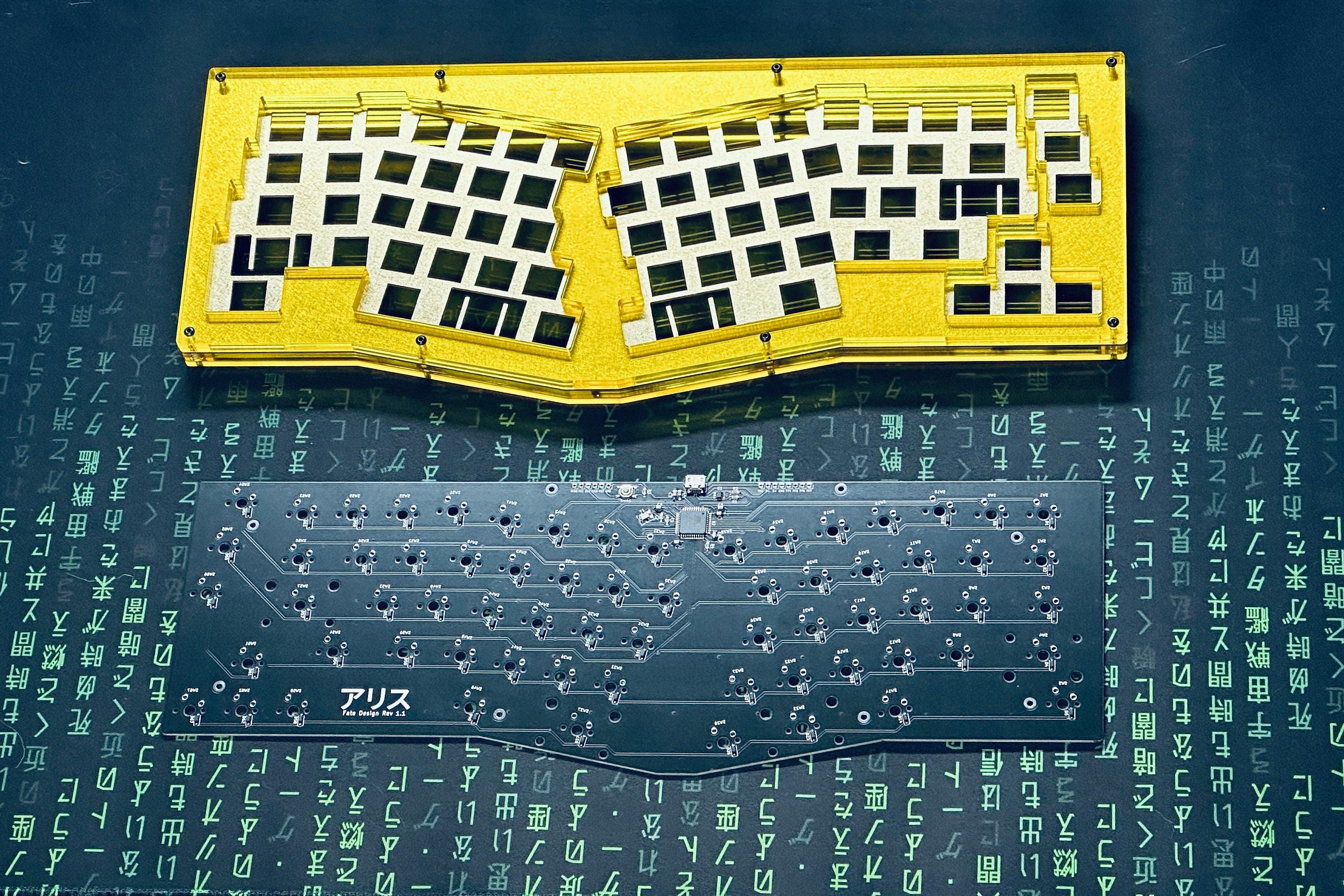Yellow Neon Case Alice Keyboard Kit Arisu PCB - Etsy