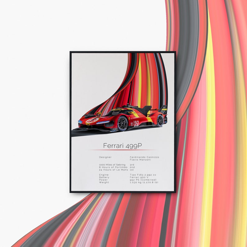Ferrari 499P Car Artwork Poster Print Various Sizes and Designs High ...