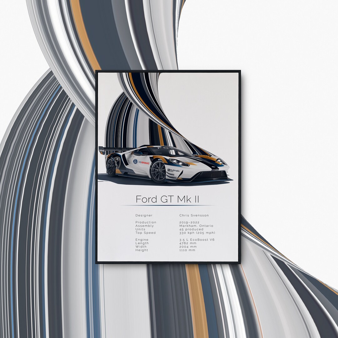 Ford GT Mk II | Car Artwork | Poster Print | Multiple Sizes and ...