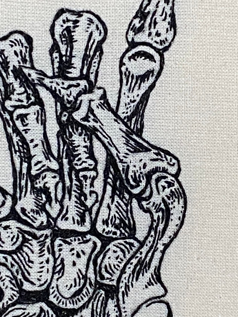 Hand Embroidered Skeleton Hand - Etsy