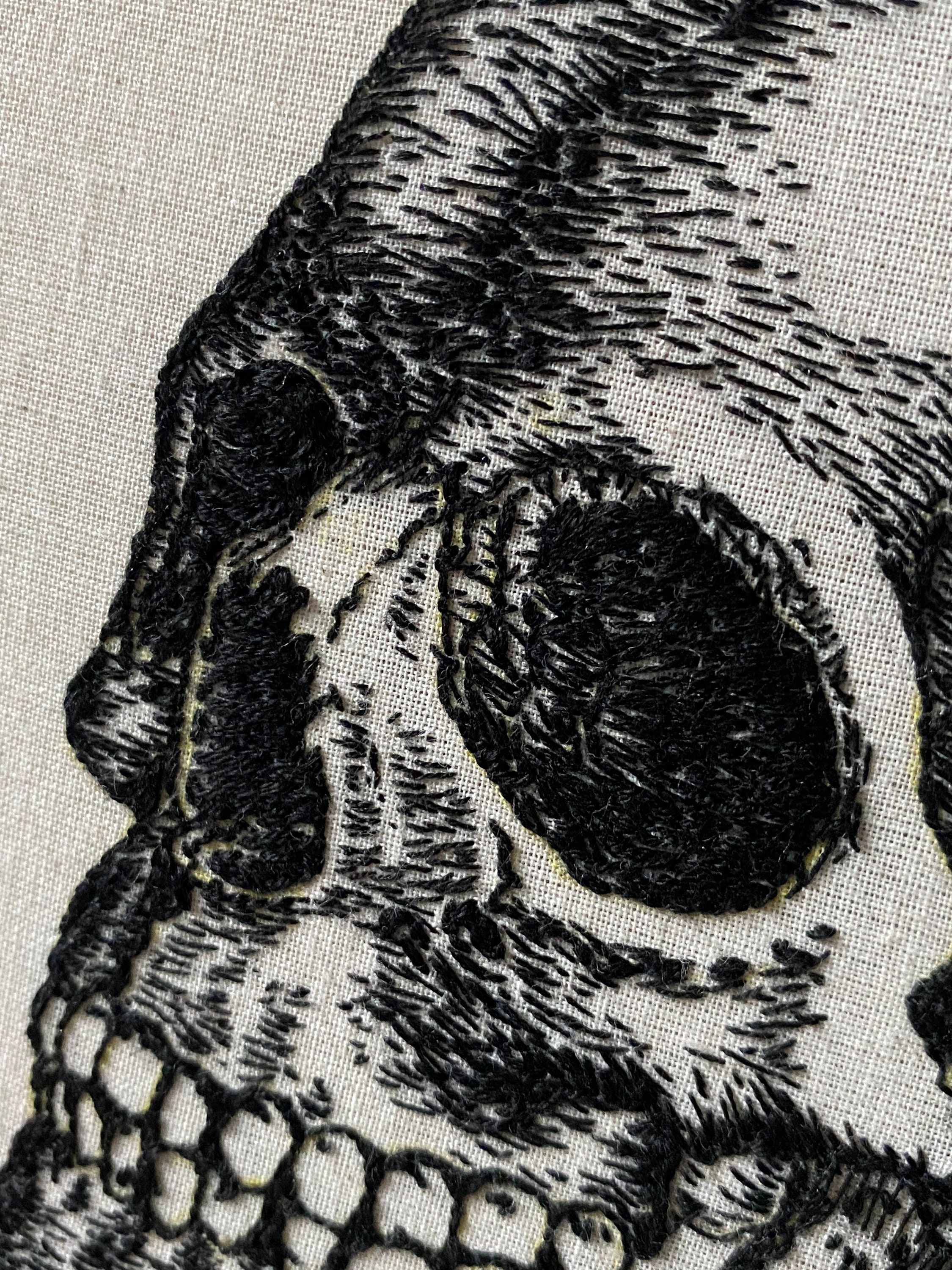 Hand Embroidered Skull - Etsy