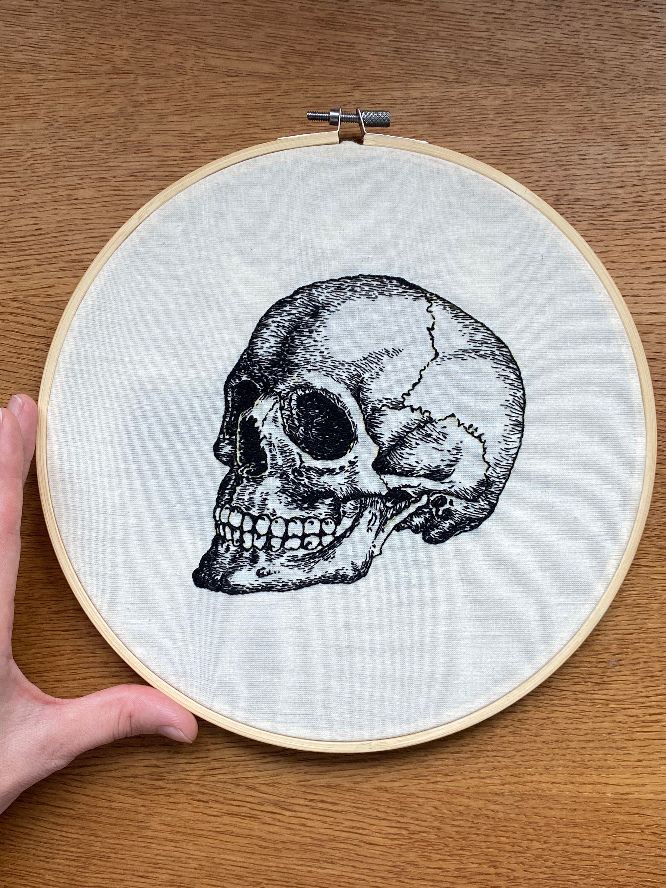 Hand Embroidered Skull - Etsy