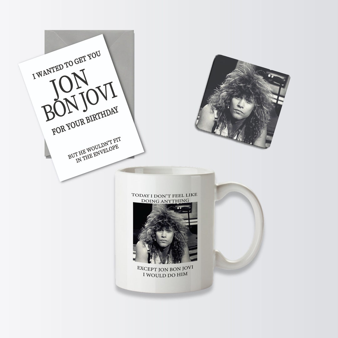 Jon Bon Jovi Gift Set - Gift for Her, Birthday Gift, Friend Gift, Card ...