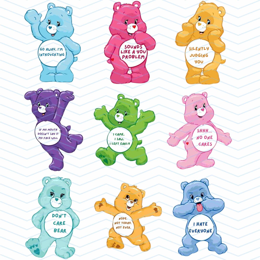 Anti Social Swear Bear Png With Blank Bellies for Sublimation and Print ...
