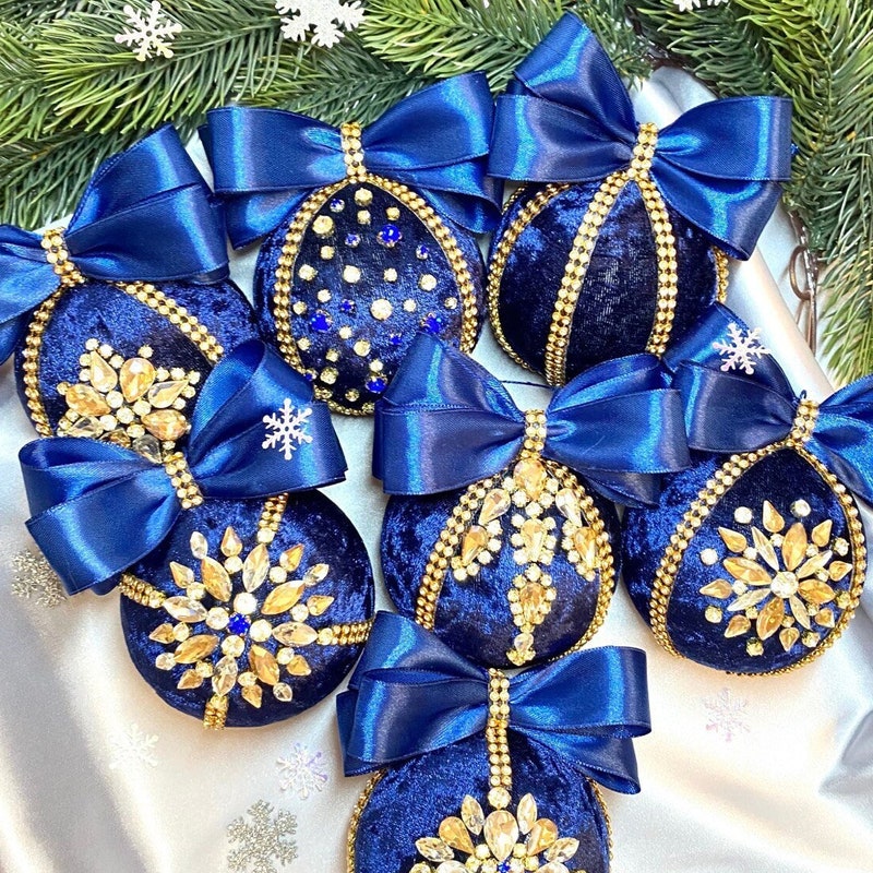 Blue Christmas Ornaments - Etsy