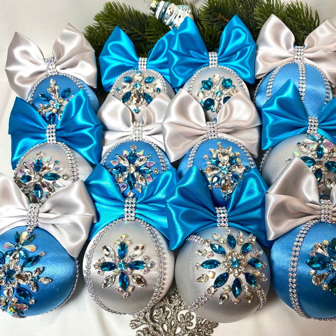 Aqua Blue Christmas Ornament. Holiday Baubles Christmas Tree - Etsy