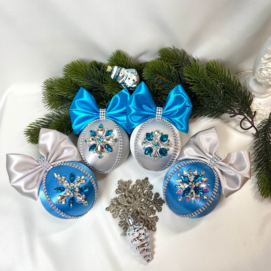 Aqua Blue Christmas Ornament. Holiday Baubles Christmas Tree - Etsy