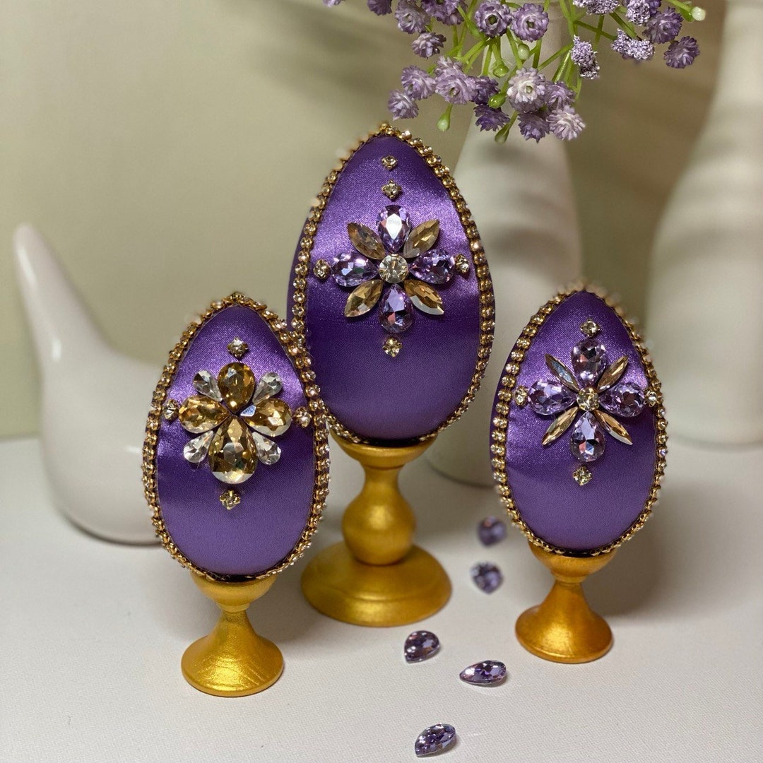 Rhinestone Easter Eggs for Vintage Easter Decor. Antique Egg ...