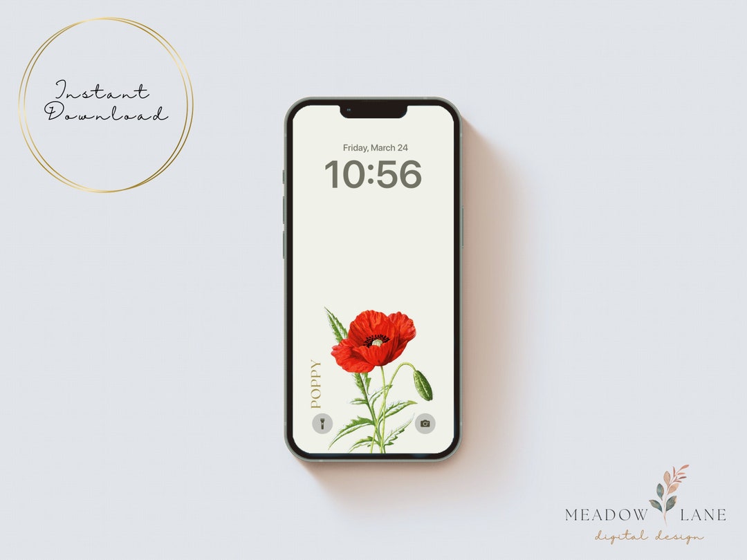 Poppy Apple iPhone Wallpaper | Spring Floral iPhone Background ...