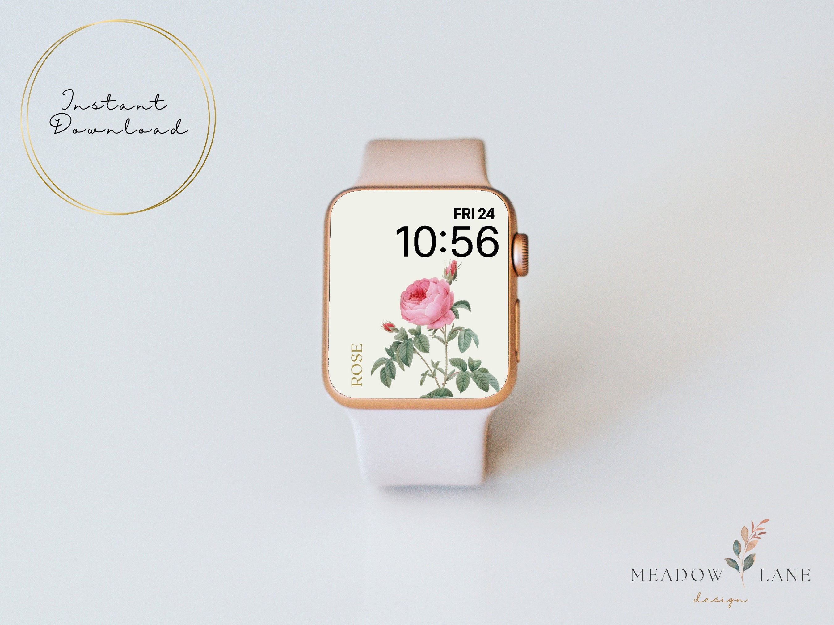 Rose Apple Watch Wallpaper | Spring Floral Watch Face | Vintage Flower ...