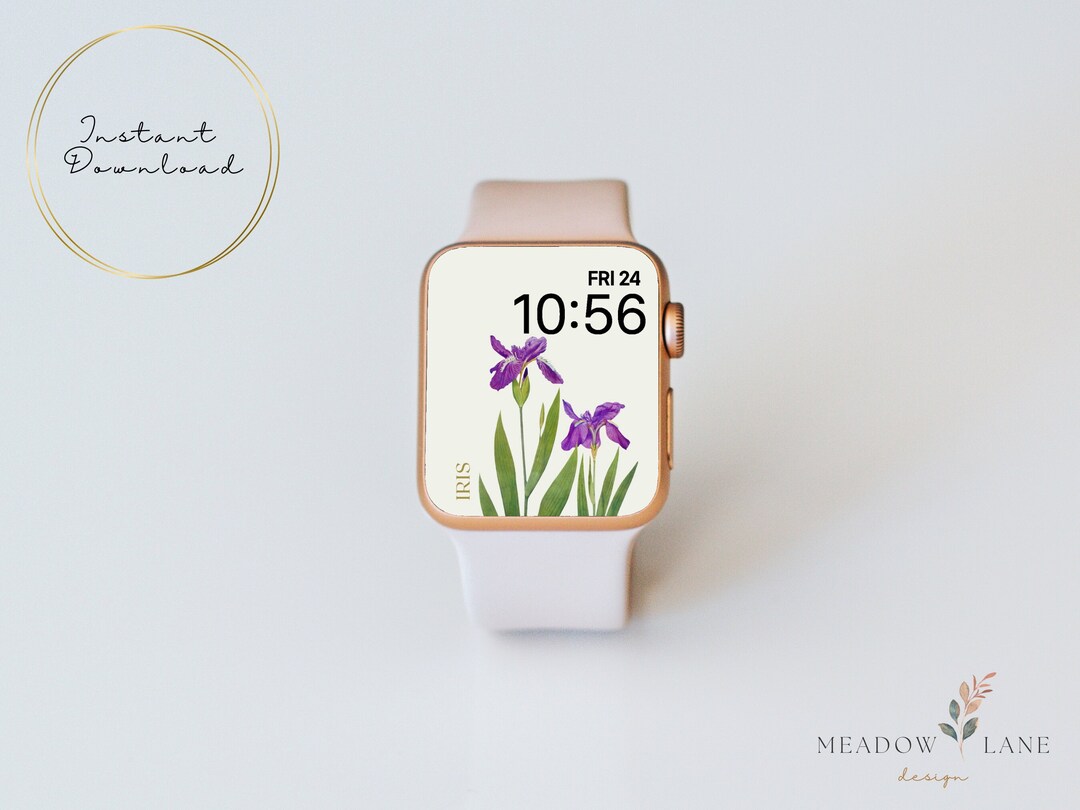 Iris Apple Watch Wallpaper | Spring Floral Watch Face | Vintage Flower ...