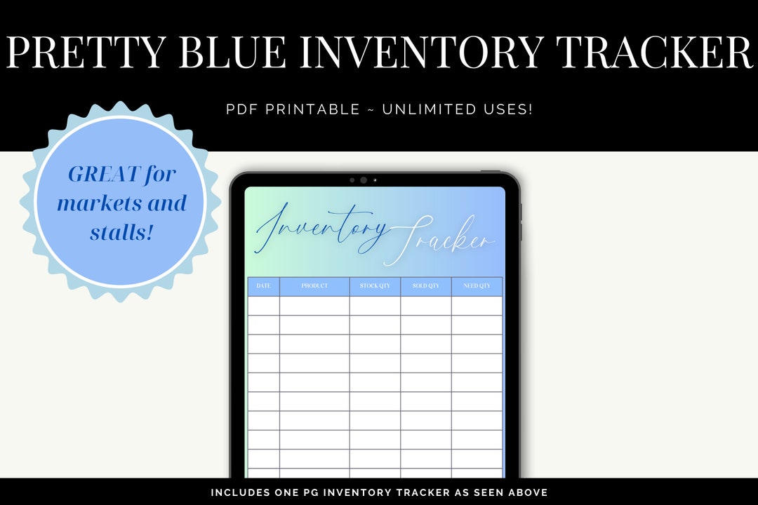 Gothic Small Business Inventory Tracker Printable ~ Markets ~ Stalls ...