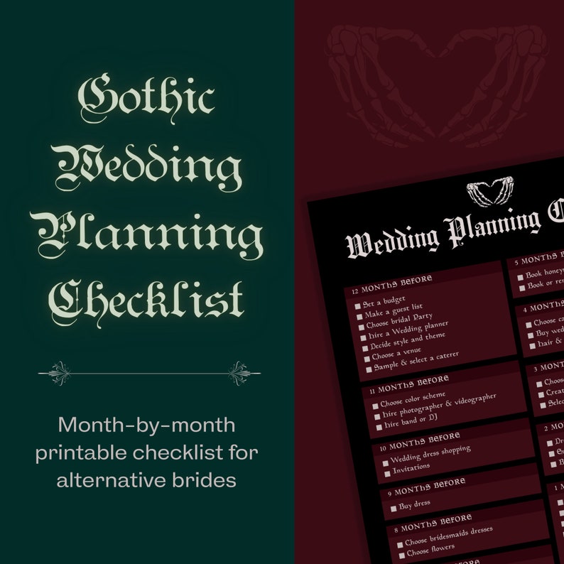 Gothic Wedding Checklist | Planner, Alternative Wedding, Witchy ...