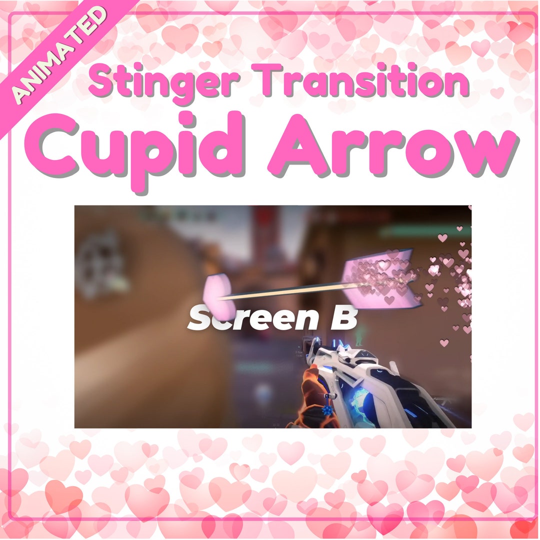 Valentines Cupid Arrow Stinger Transition: Animated Stream Overlay ...
