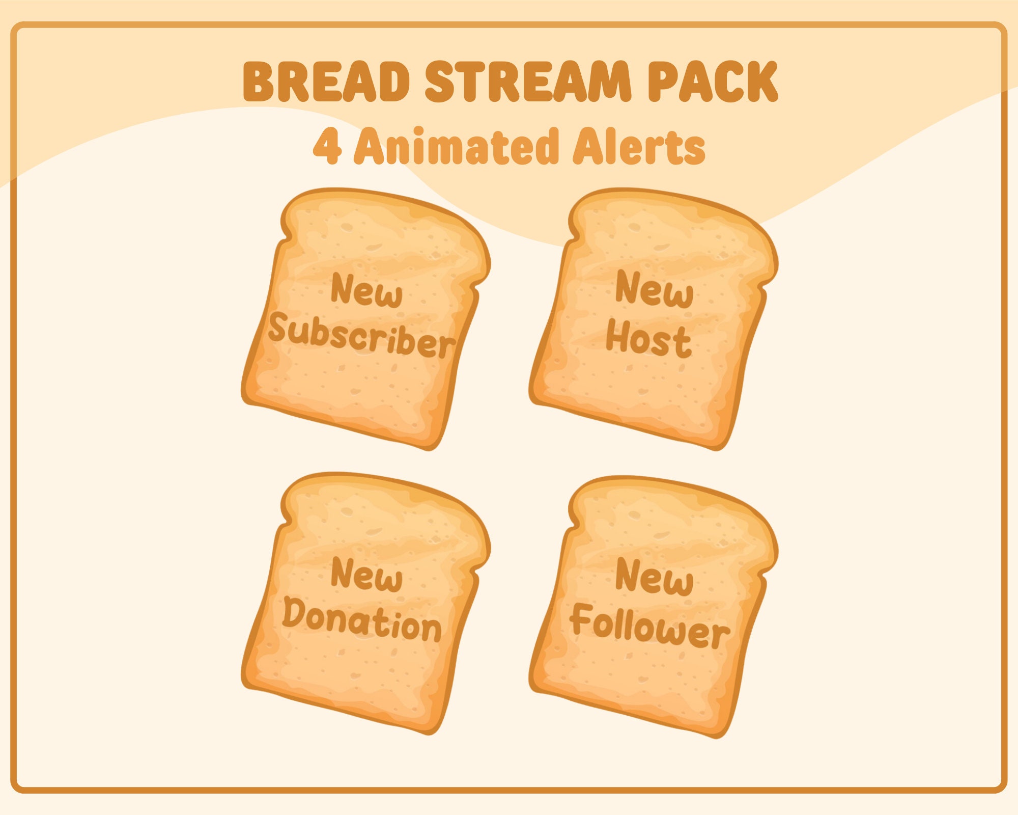 Animated Bread Themed Stream Pack | Twitch Overlays | Animated Scenes ...