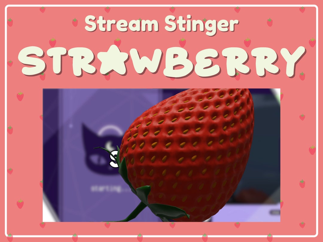 Strawberry Themed Stinger Transition | Twitch Overlays | Cute Fruit ...